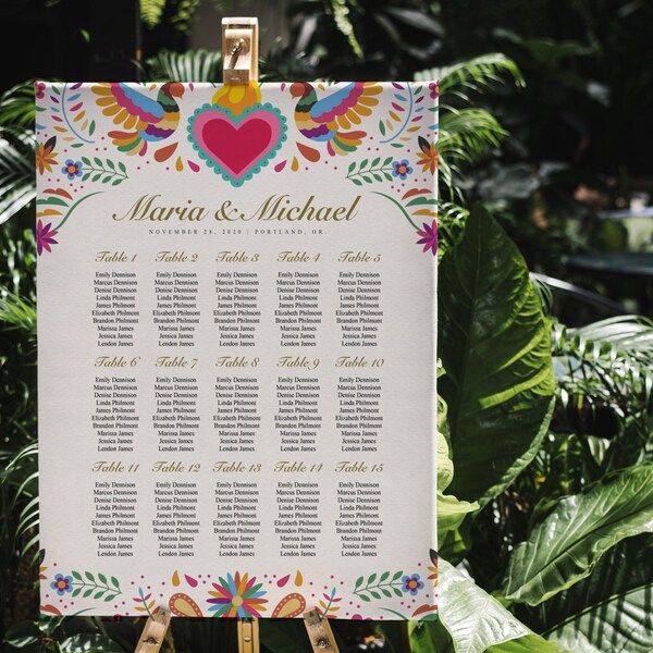 Colorful Seating Chart - Etsy