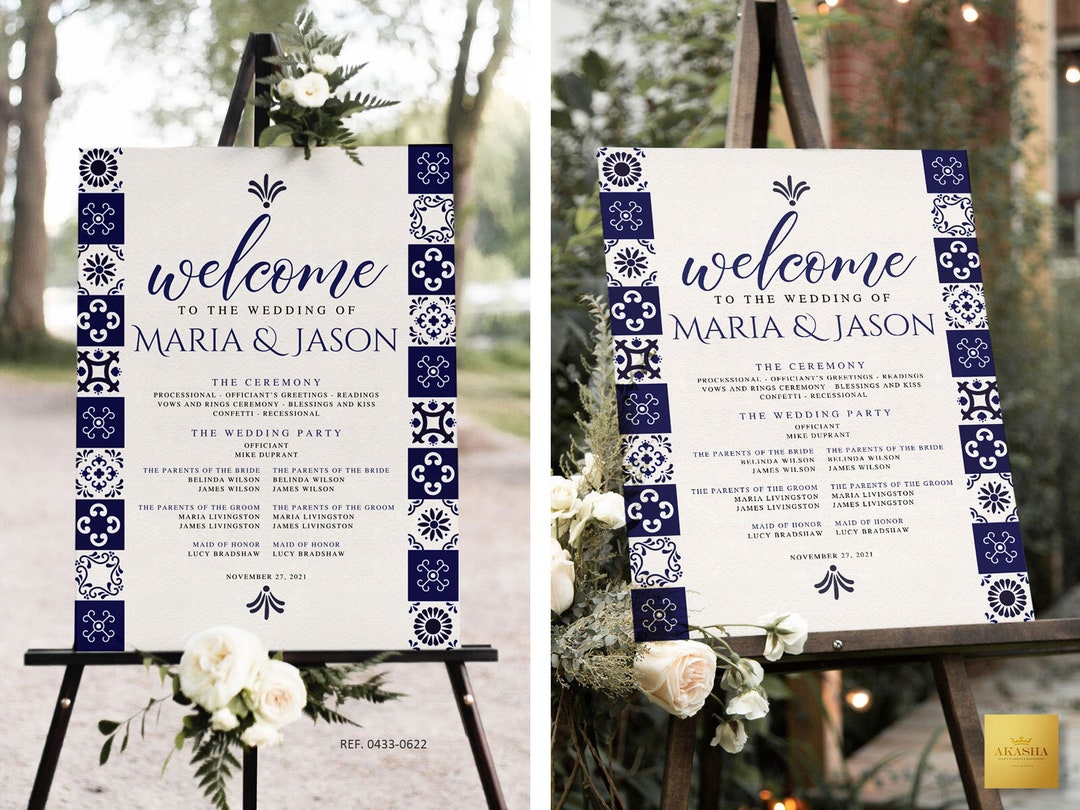 Mexican Theme Wedding Program Template, Talavera Style Wedding Program ...