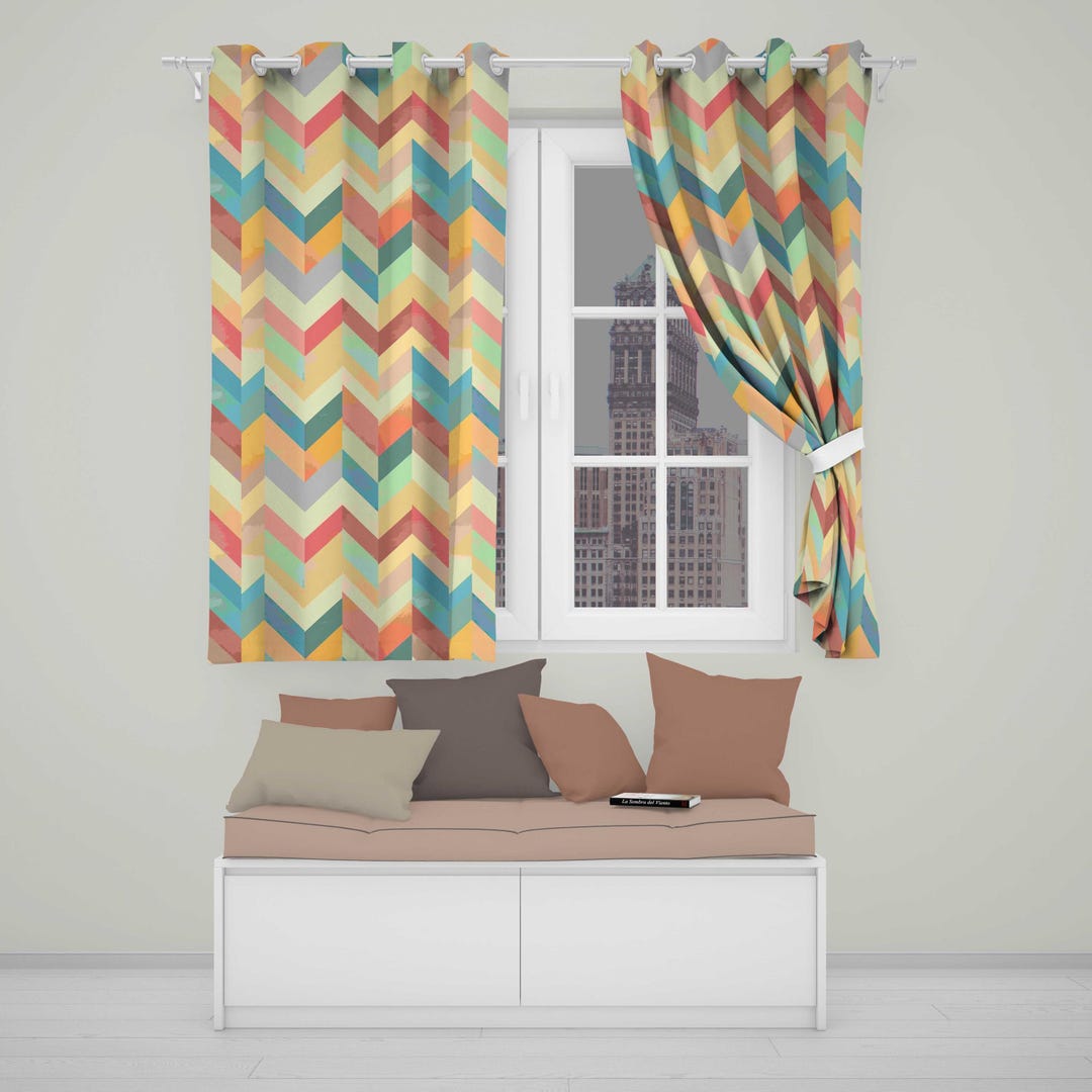 Abstract Bold Chevron Pattern Colorful Zigzag Seamless Pattern ...