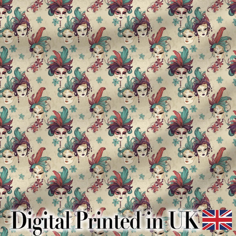Golden Venetian Masks With Decorative Elements on Cream Seamless ...