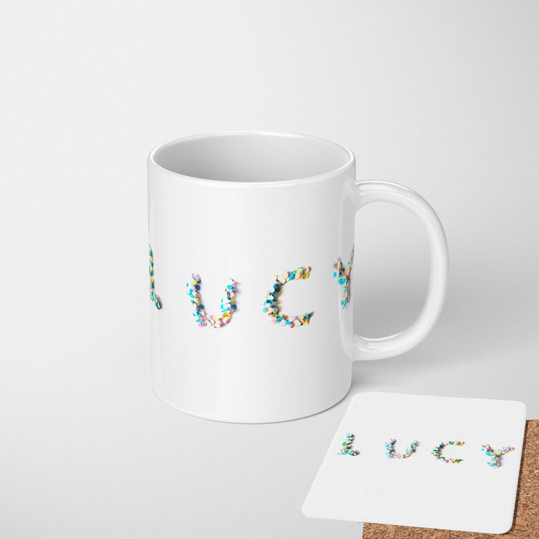 Personalised Name Confetti Handmade Font Text Novelty Printed His Hers ...