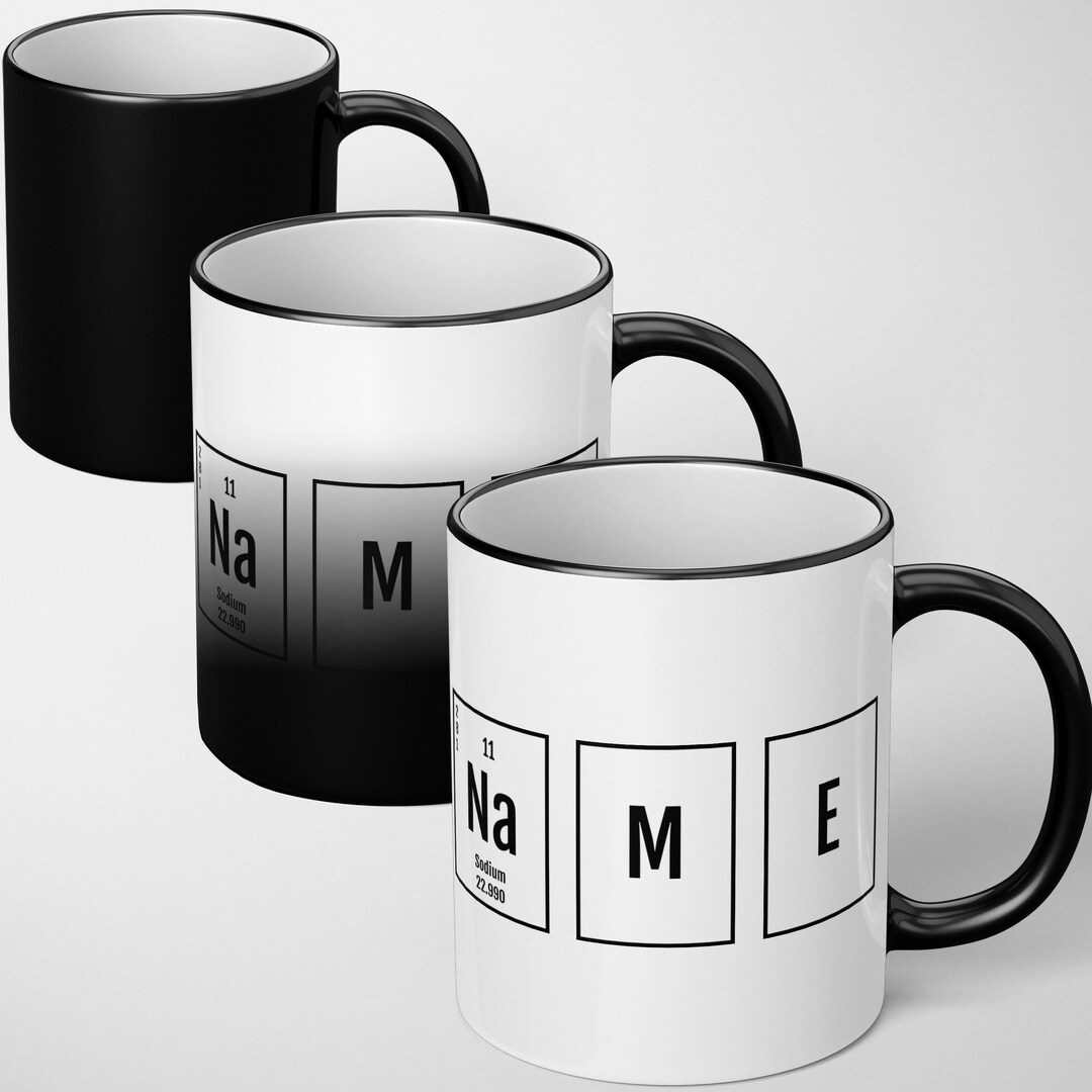Custom Science Mug – Periodic Table Design With Name, Heat Sensitive ...