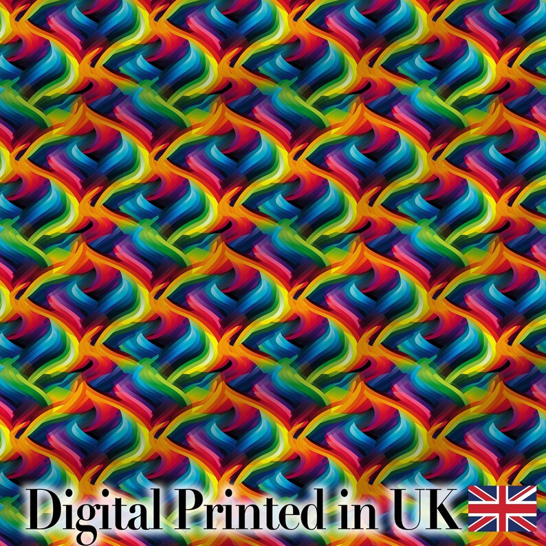 Bold Multicolour Abstract Wave Lines Seamless Pattern Digital Print ...