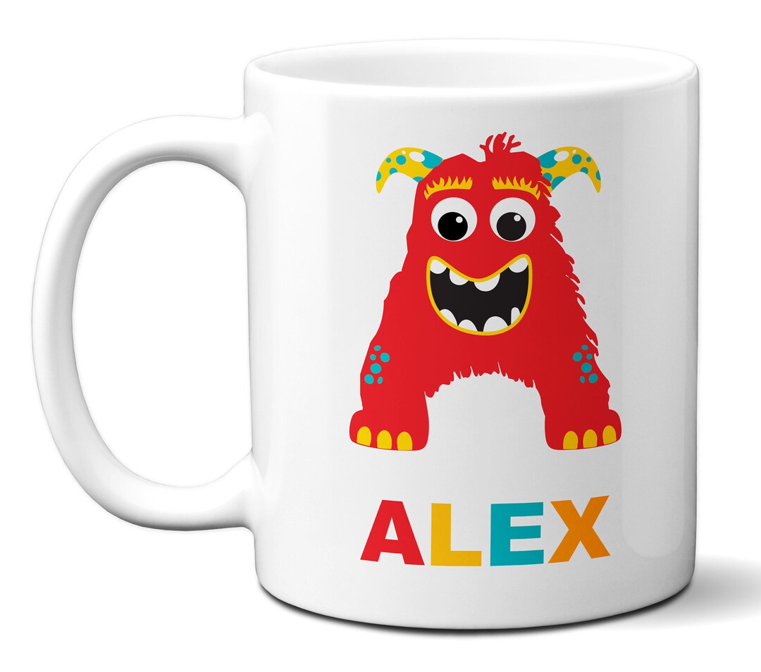Kids Children Little Monster Theme Monogramname Initial Letter Coffee ...