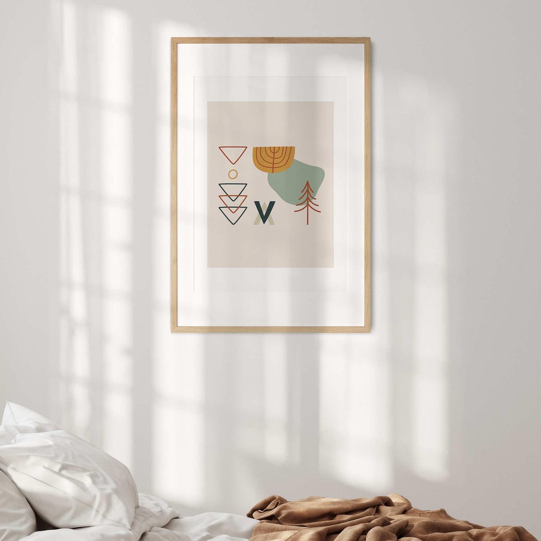 Boho Geometry in Earth Tones Abstract Art Print Modern Minimalist Wall ...