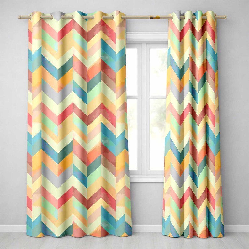 Abstract Bold Chevron Pattern Colorful Zigzag Seamless Pattern ...