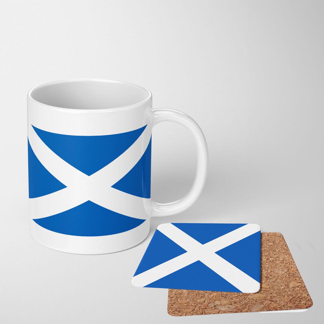 Scotland Flag Scottish Cross Custom Printed His Hers Coffee Tea Mug Cup ...