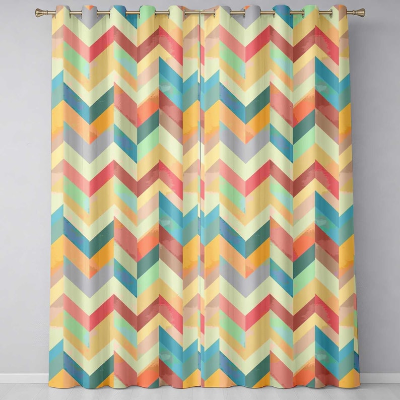 Abstract Bold Chevron Pattern Colorful Zigzag Seamless Pattern ...