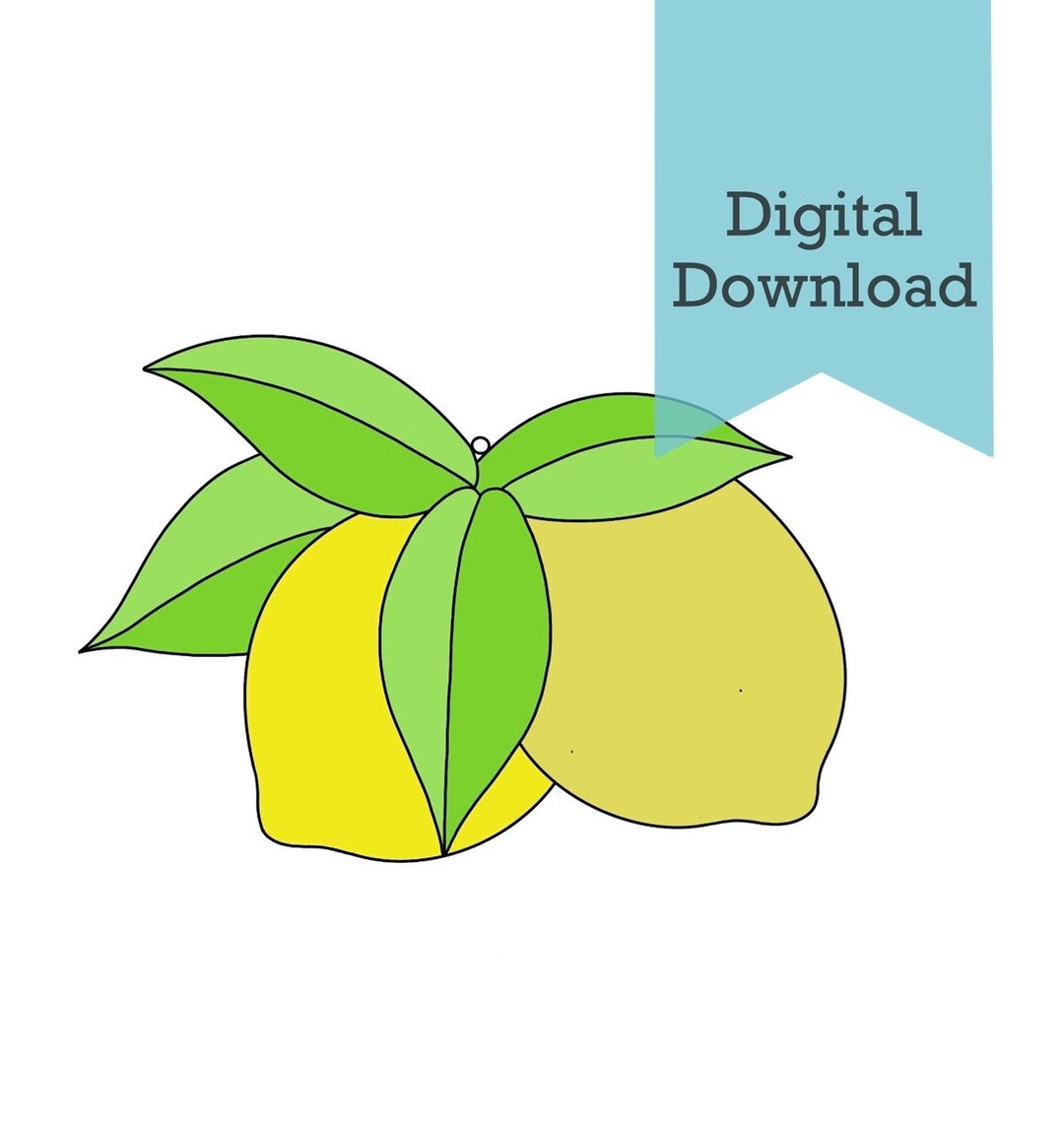 Stained Glass Pattern, Double Lemon Design, Tropical Fruit Glass ...