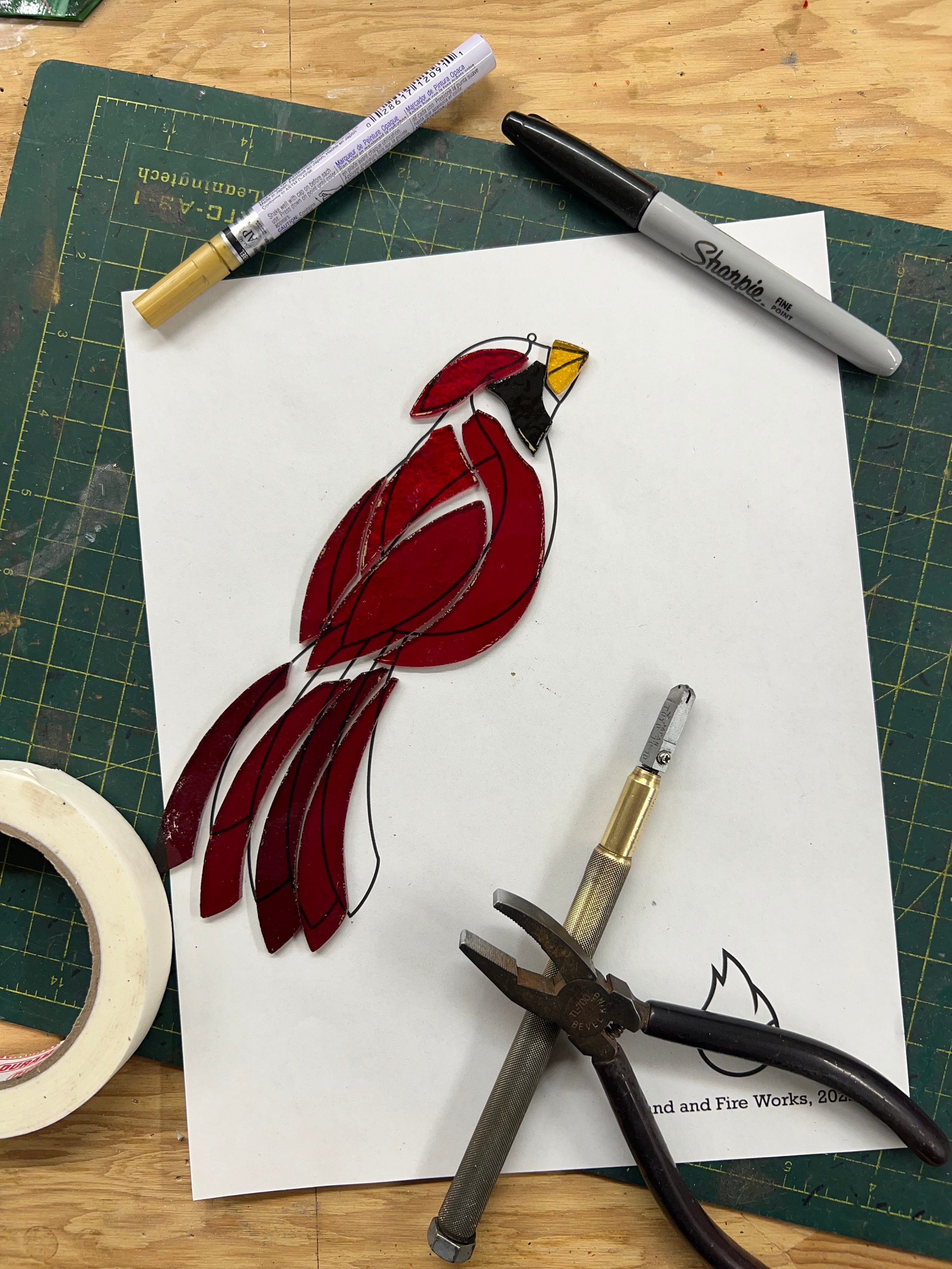 Stained Glass Pattern Cardinal Suncatcher 10 Stain Glass - Etsy