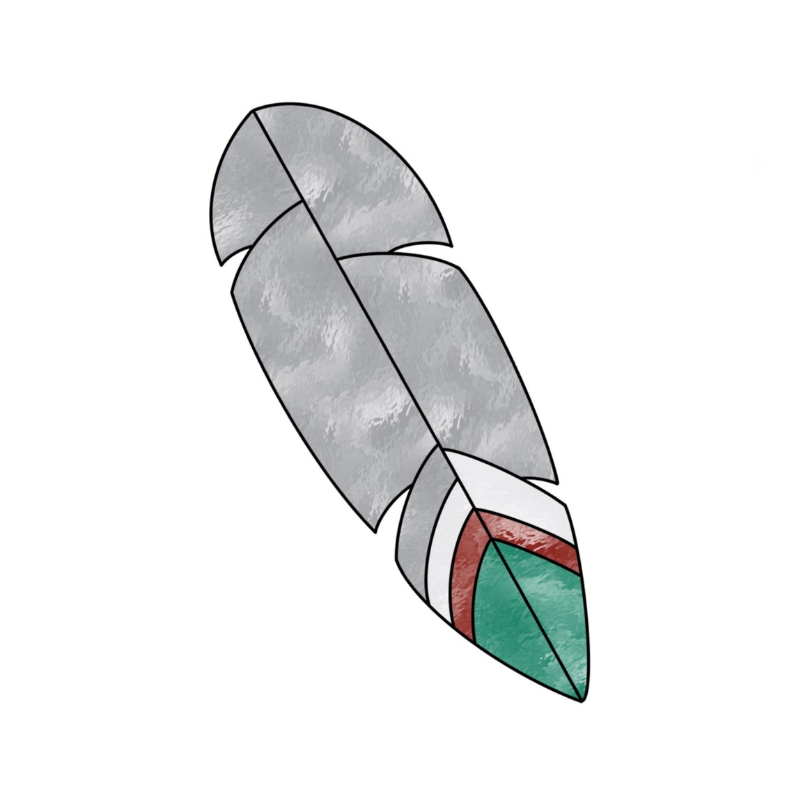 Stained Glass Feather Pattern Printable PDF Digital - Etsy