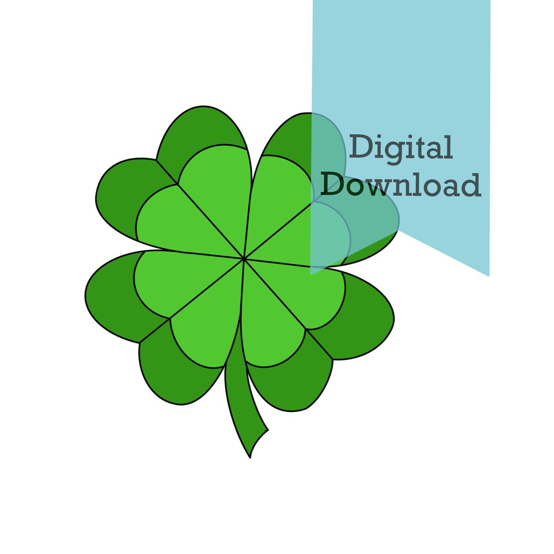 Stained Glass Clover Pattern, Glass Hobby Pattern of a 7” Clover Leaf ...