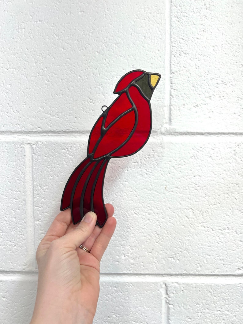 Stained Glass Pattern Cardinal Suncatcher 10 Stain Glass - Etsy