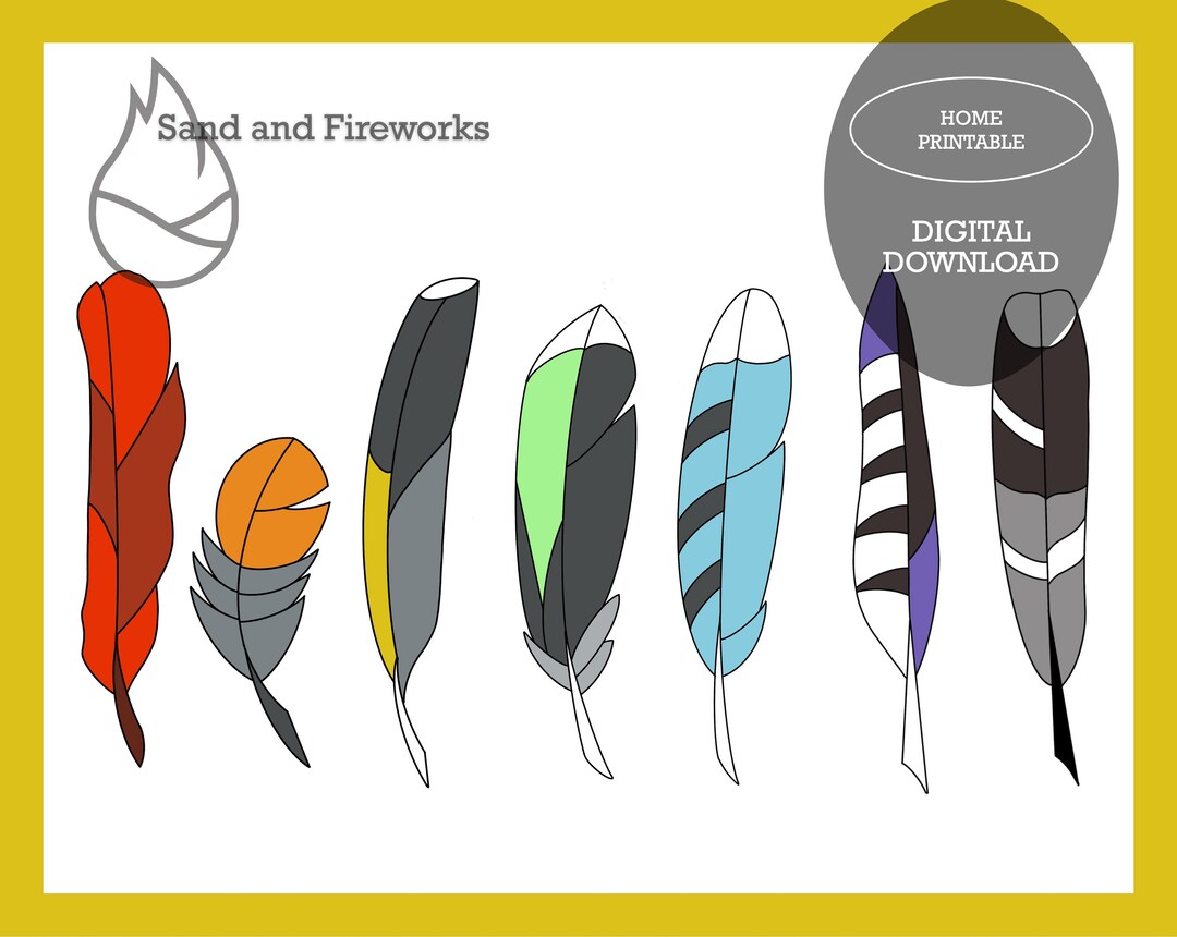 Stained Glass Canadian Bird Feather Pattern Bundle, Cardinal, Robin ...