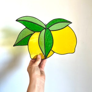 Stained Glass Pattern, Double Lemon Design, Tropical Fruit Glass ...