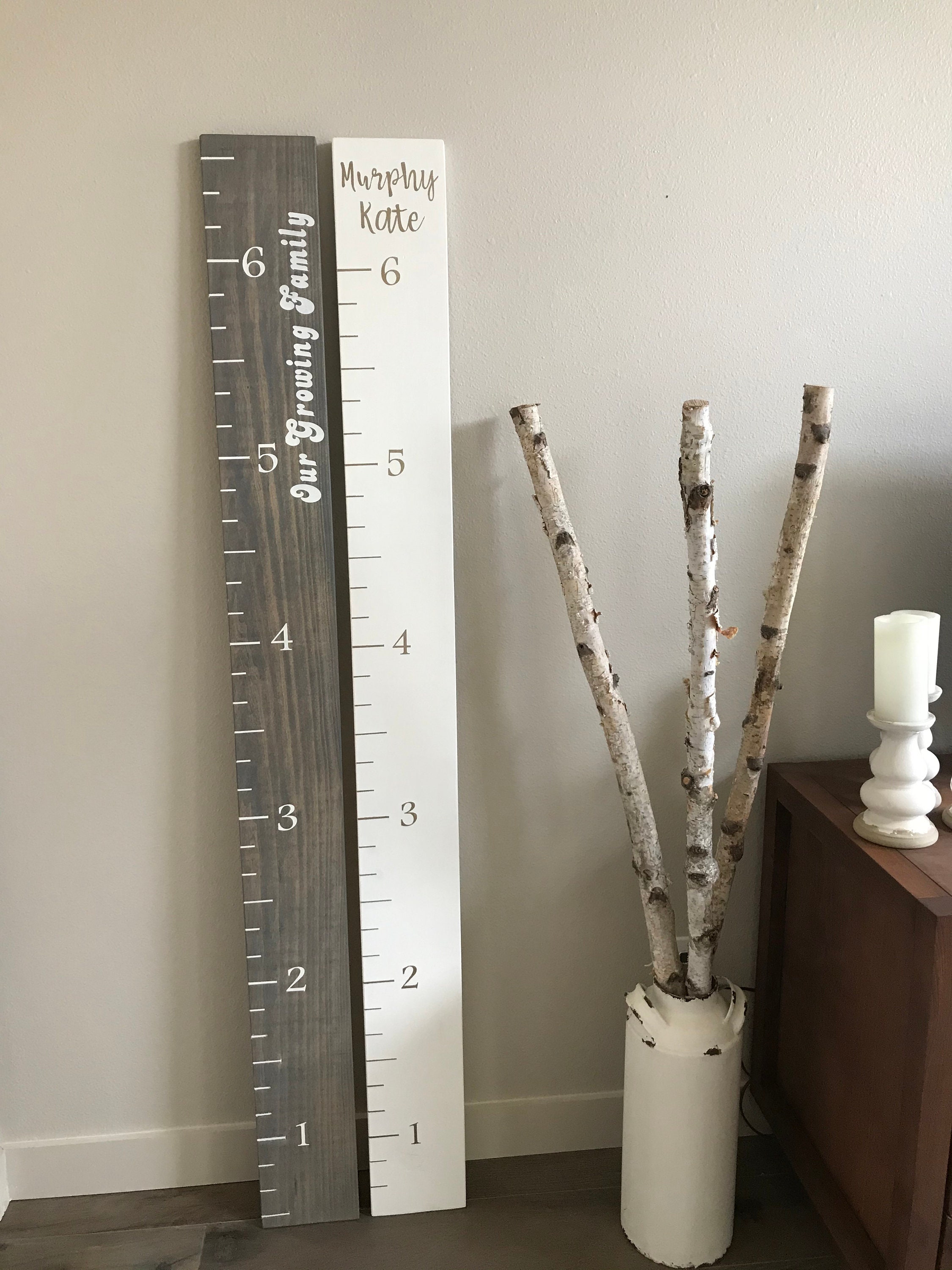 Personalized and Painted/Stain Kids Wooden Growth Chart Ruler | Etsy