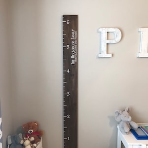 Personalized and Painted/stain Kids Wooden Growth Chart Ruler - Etsy