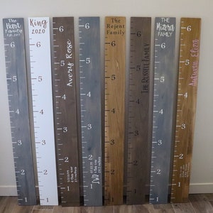 Personalized and Painted/stain Kids Wooden Growth Chart Ruler - Etsy