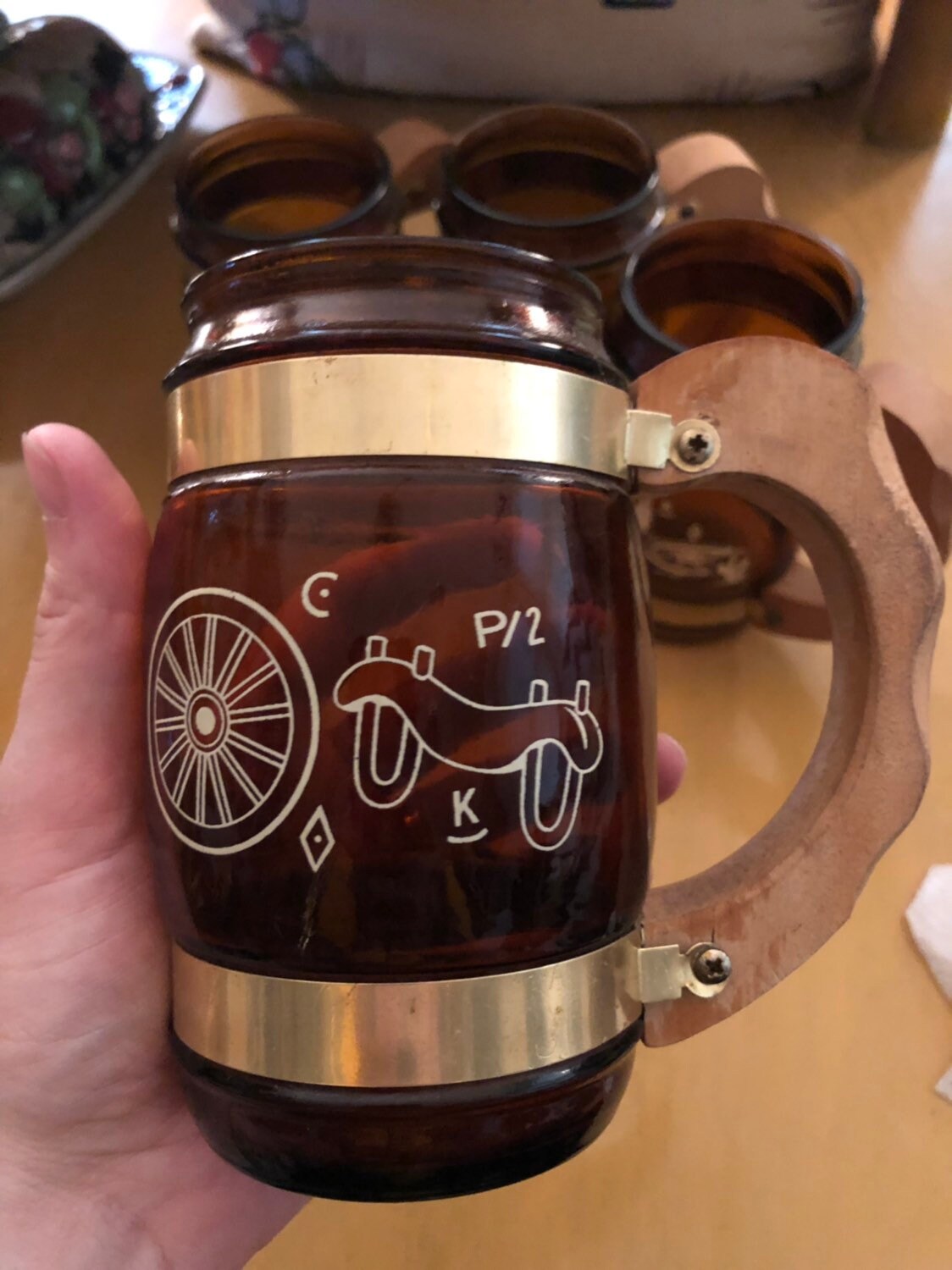 Pair of vintage Siesta Ware glass barrel mugs | Etsy