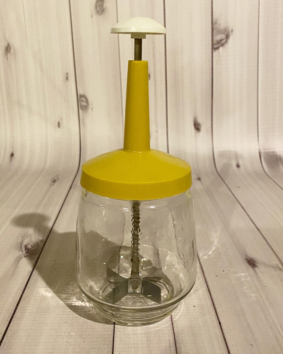 Vintage Federal Glass Food Chopper With Yellow Lid - Etsy