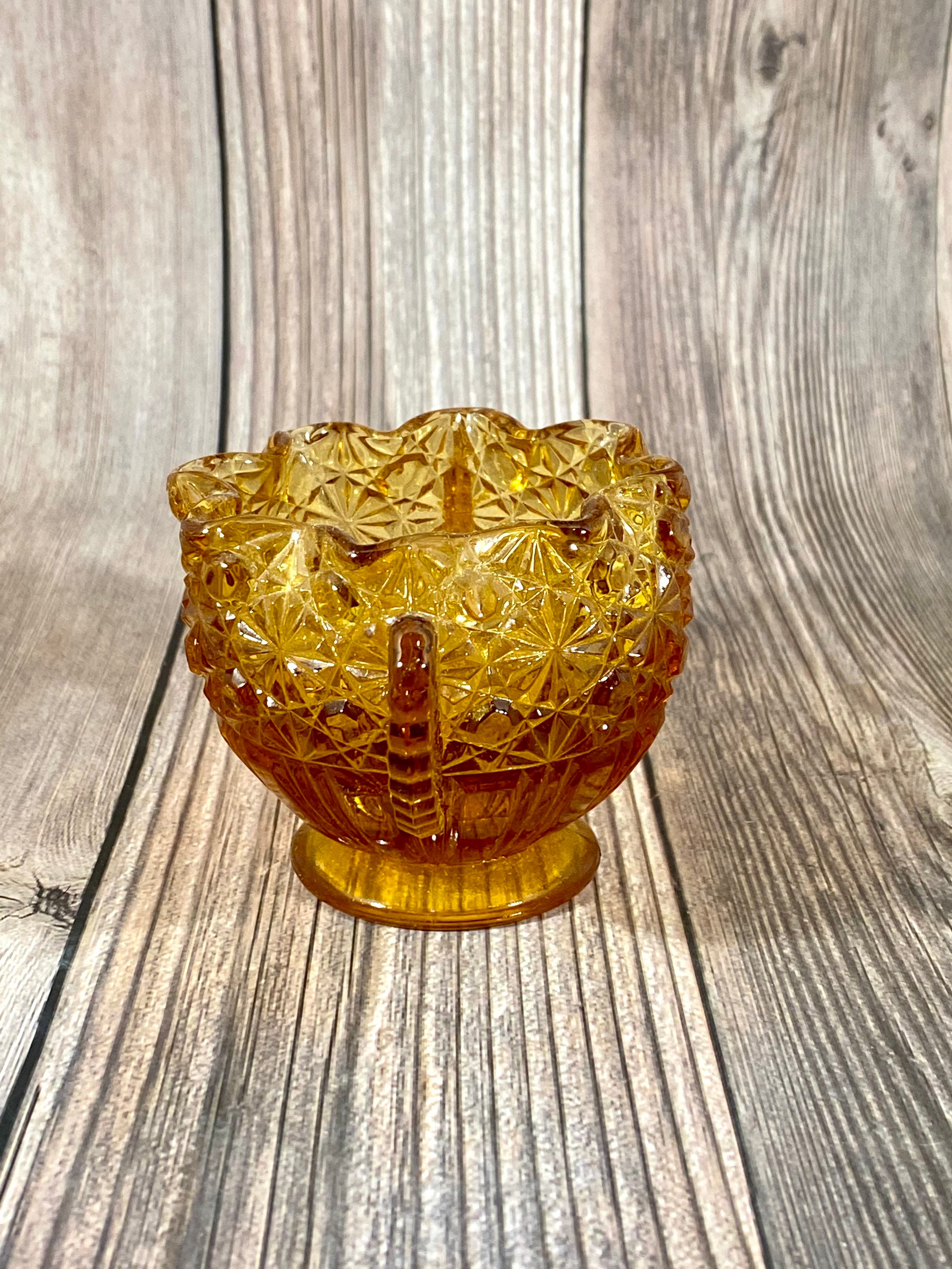 Vintage Amber Cut Glass Bowl at Carrie Booker blog