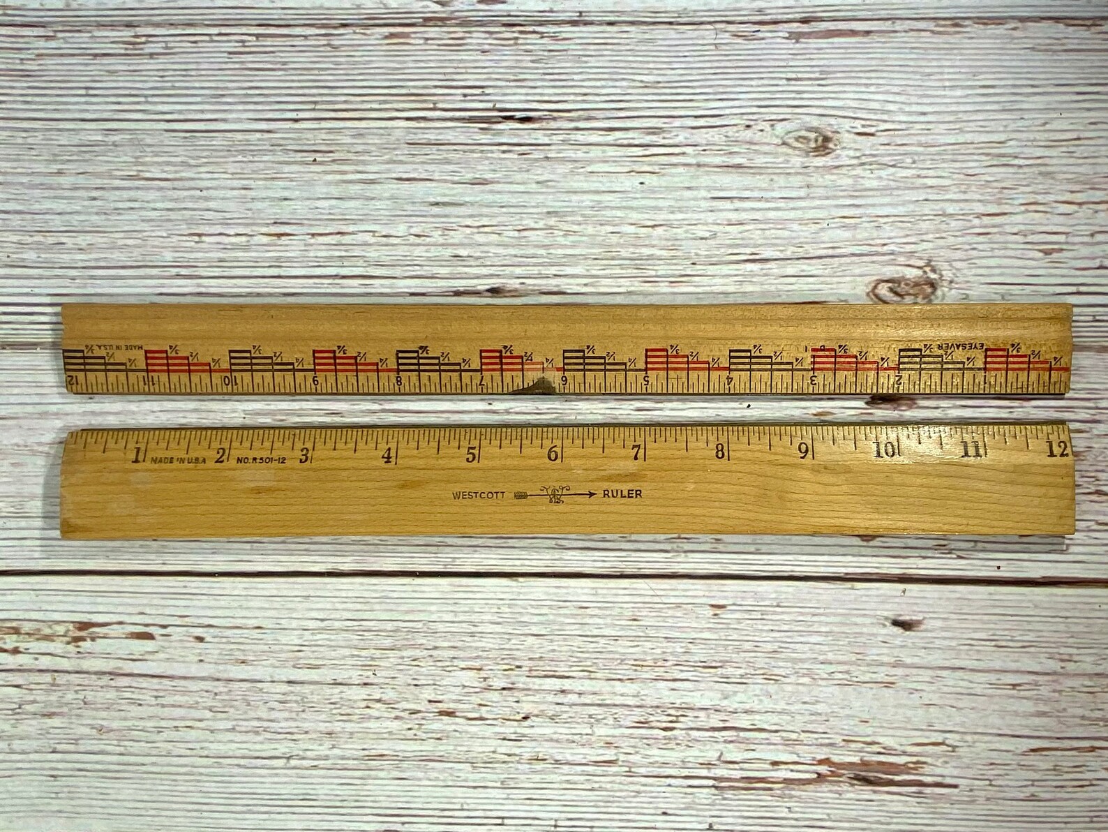 Pair of Vintage Wood Rulers Westcott School Office Supplies - Etsy