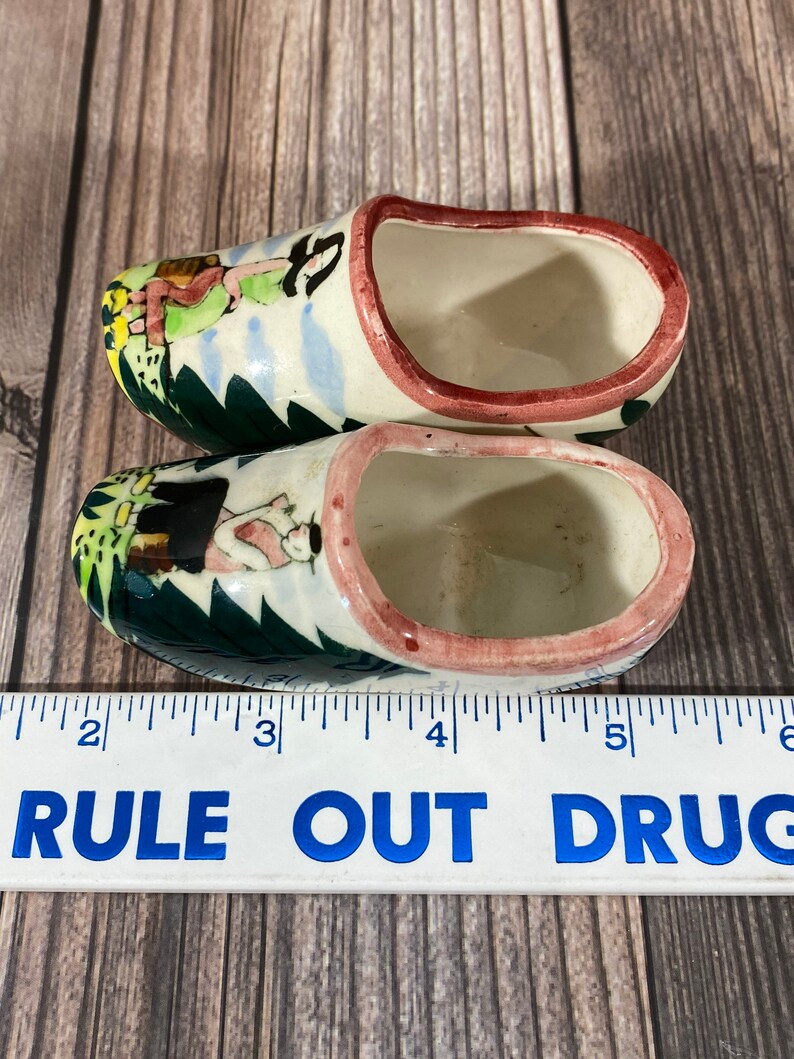 Vintage Mini Ceramic Clogs Couple Hand Painted Dutch Holland - Etsy
