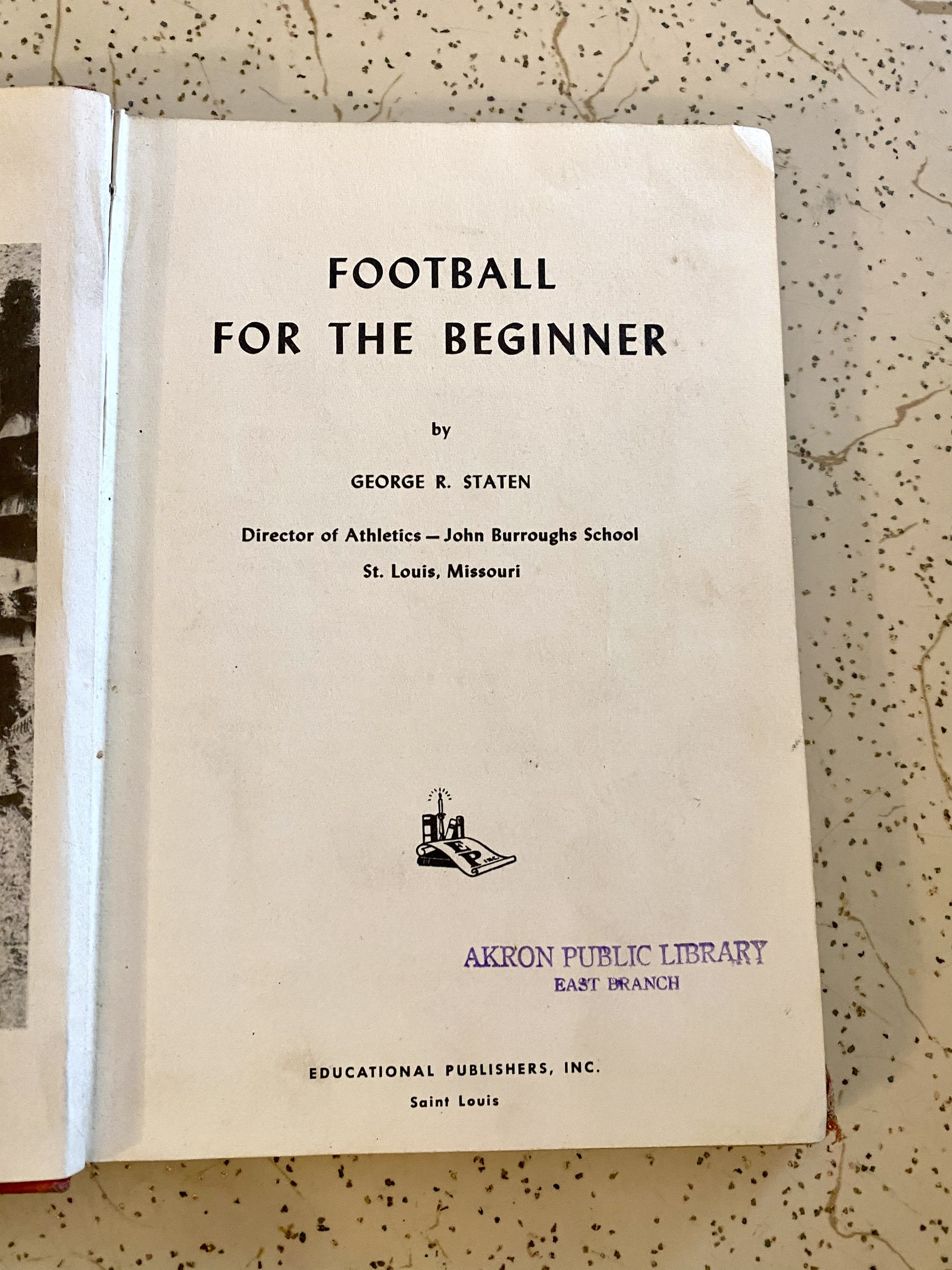 Rare HTF Vintage Library Book 1949 Football for the Beginner by George ...