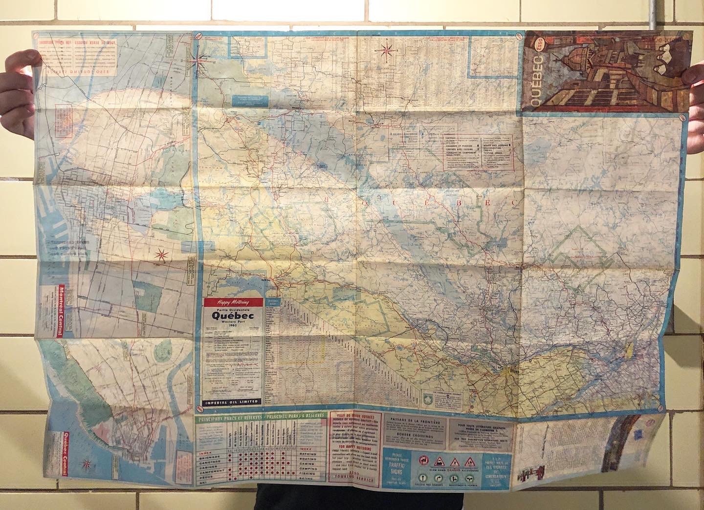 Vintage Québec Road Map | Etsy