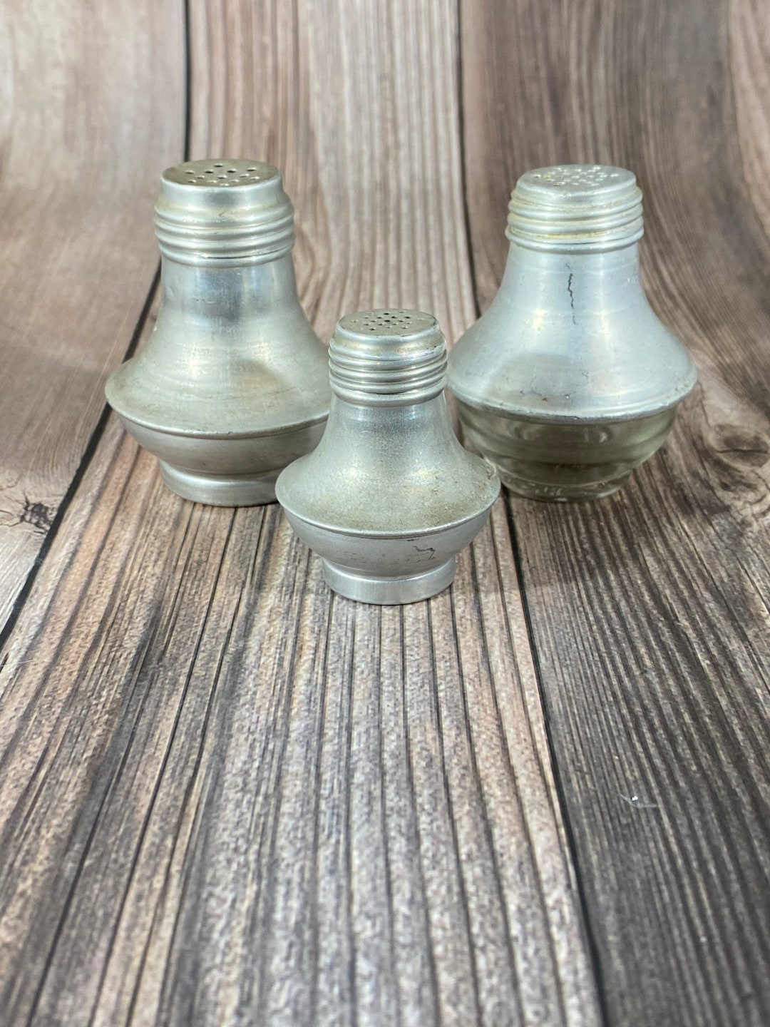 Vintage Aluminum Salt and Pepper Shakers Spill Proof Weighted Weeble - Etsy