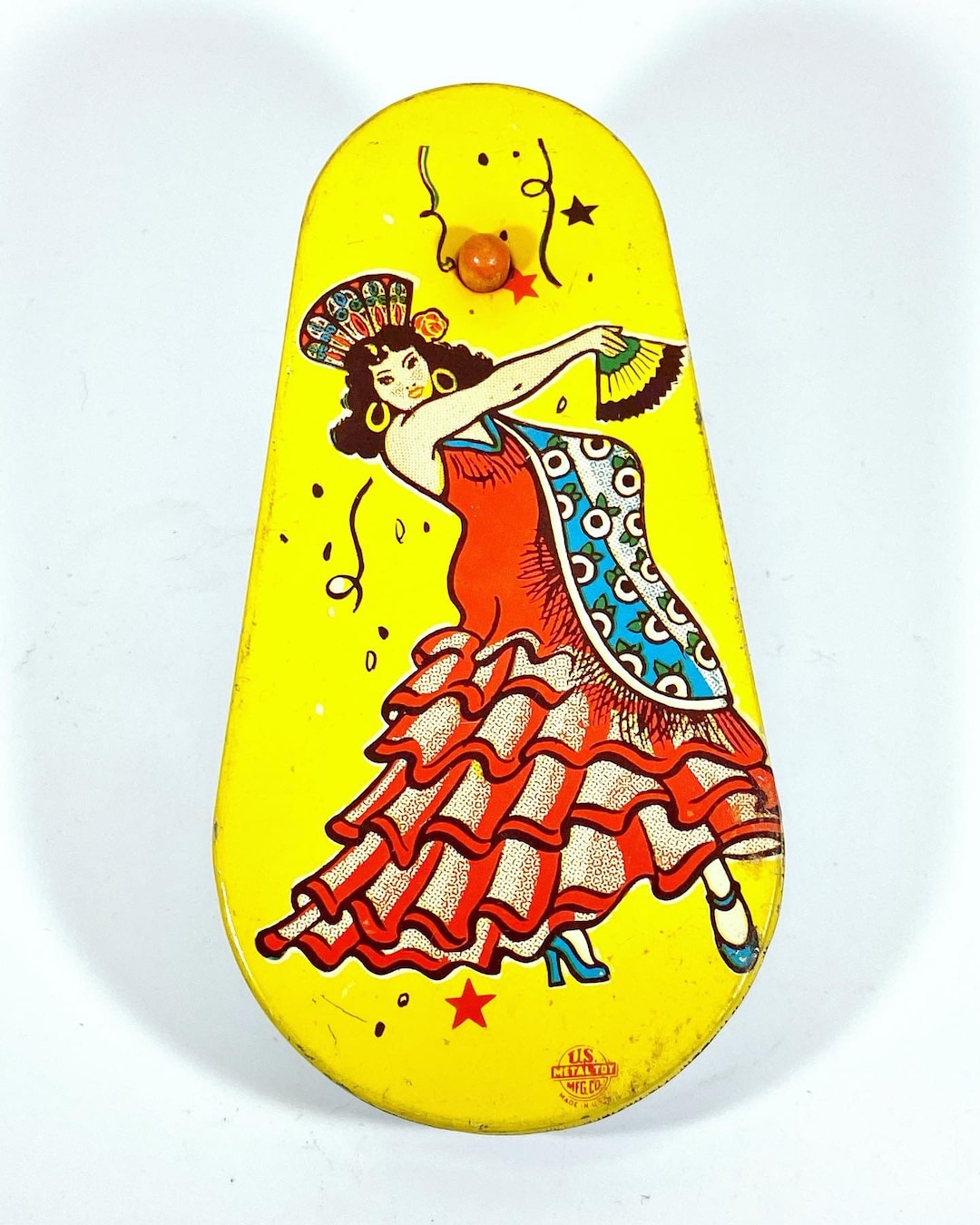 Vintage Us Metal Toy Company Tin Noise Maker Dancer Party New Years ...