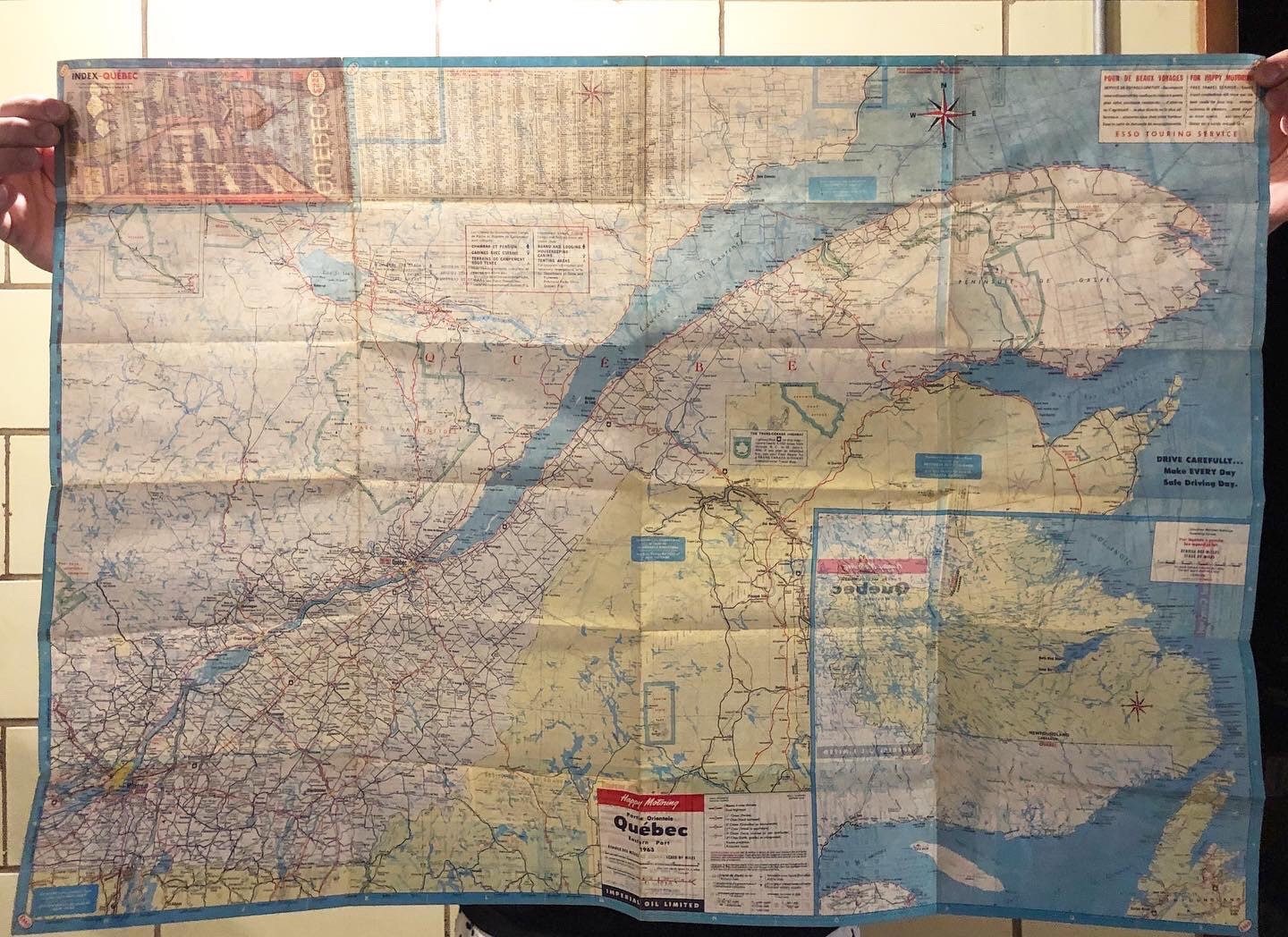 Vintage Québec Road Map - Etsy