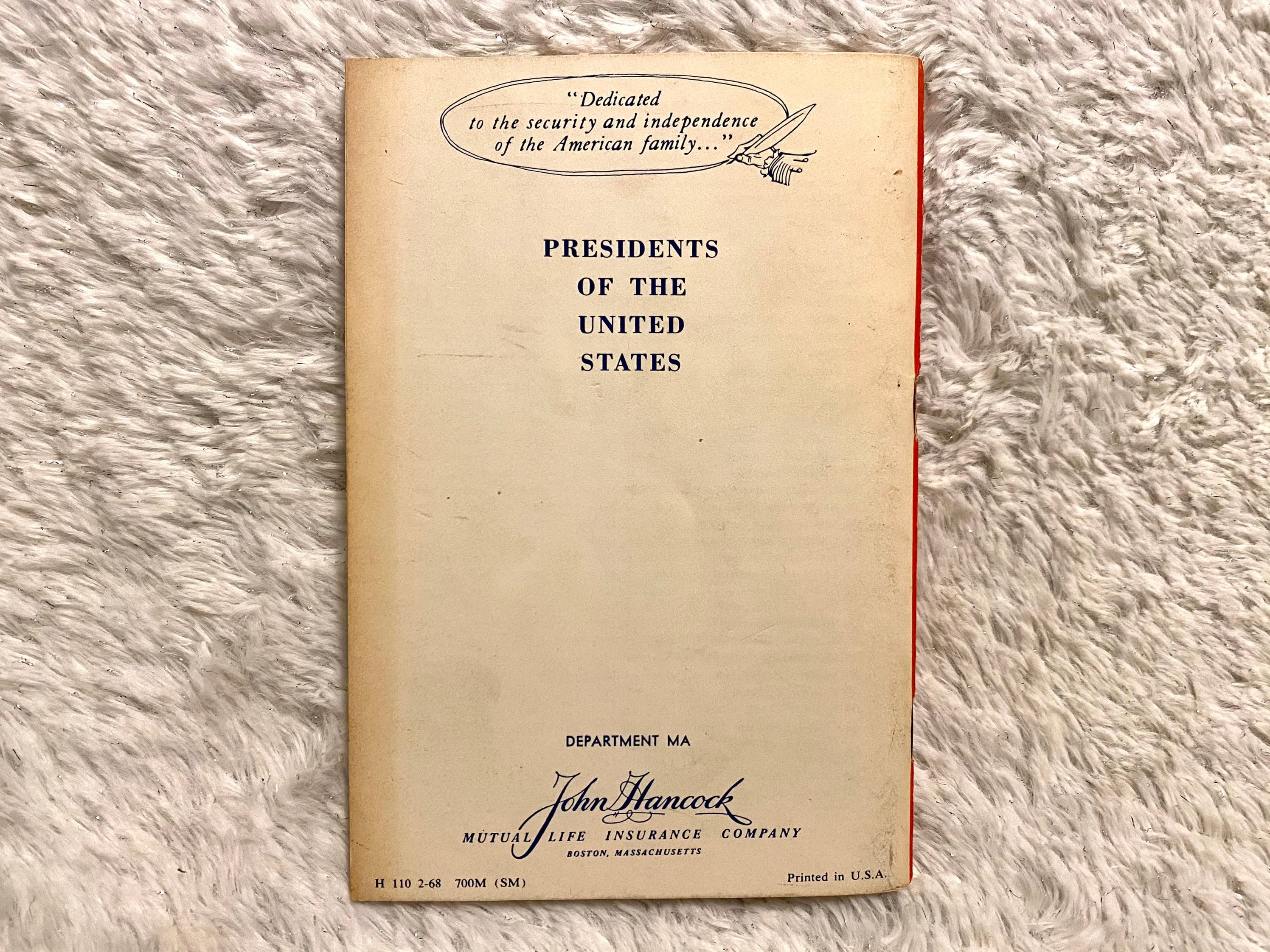 Vintage Booklet 1965 Presidents of the United States George Washington ...