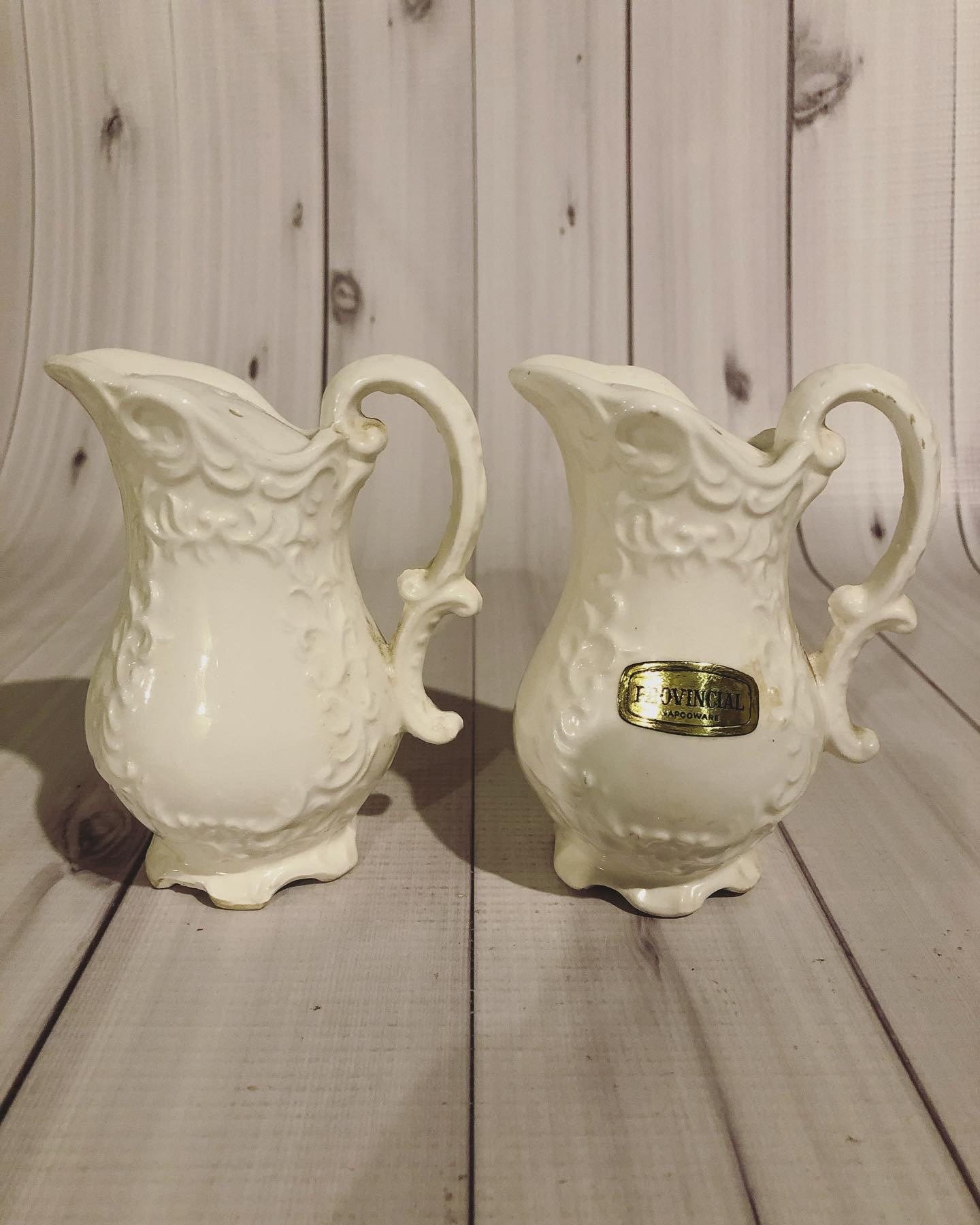 Vintage Napco Provincial White Water Pitcher Salt and Pepper - Etsy