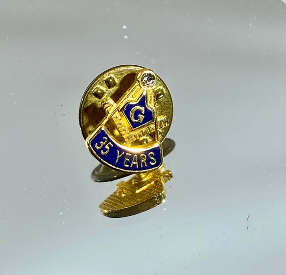 Vintage 1950s Freemason 35 Year Member Lapel Pin Enamel and | Etsy
