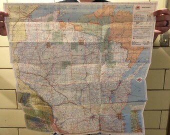WISCONSIN STATE ROAD Map Glossy Poster Picture Photo Banner City ...