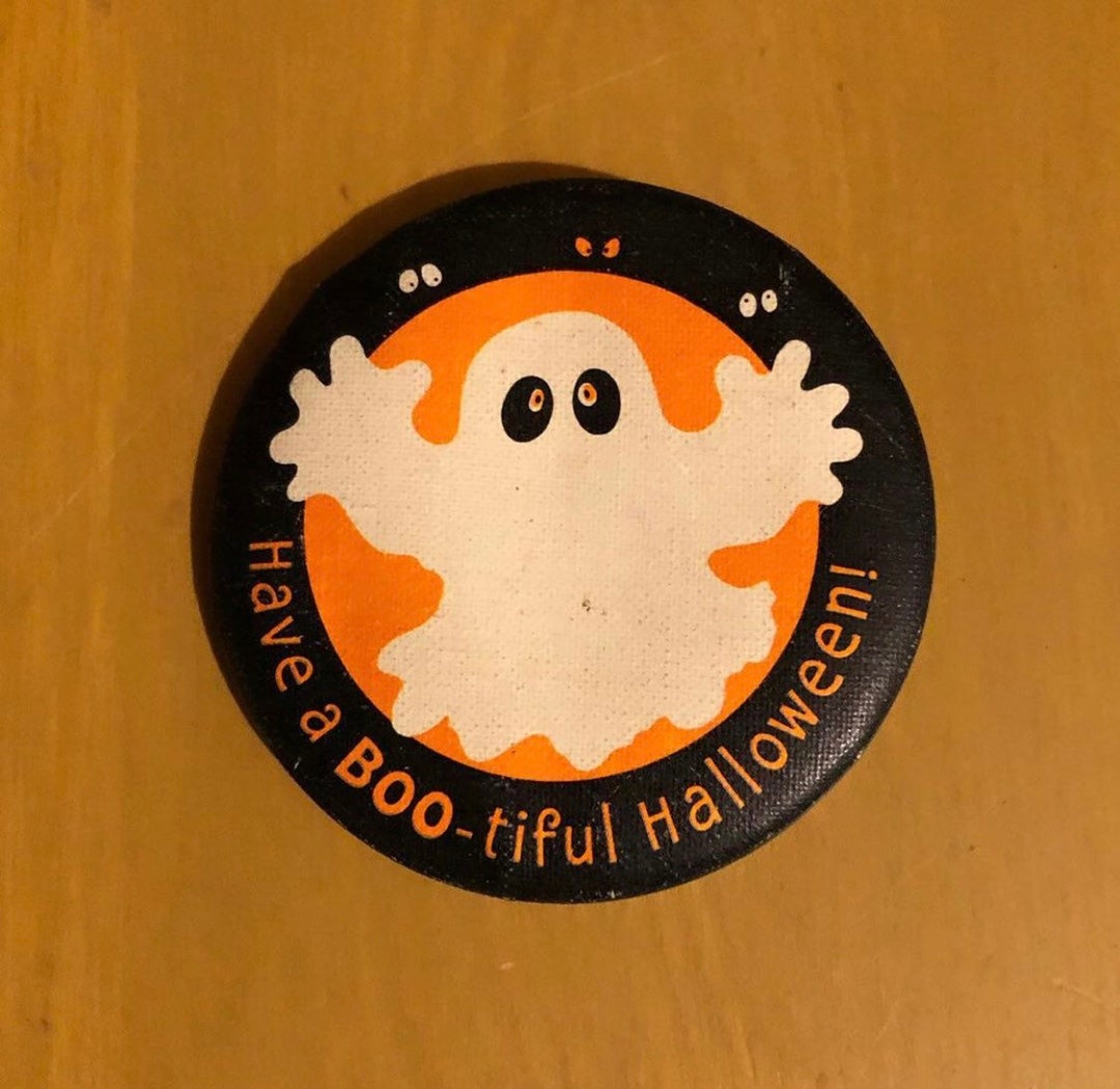 Vintage Halloween Ghost Button Have a Bootiful Halloween ...