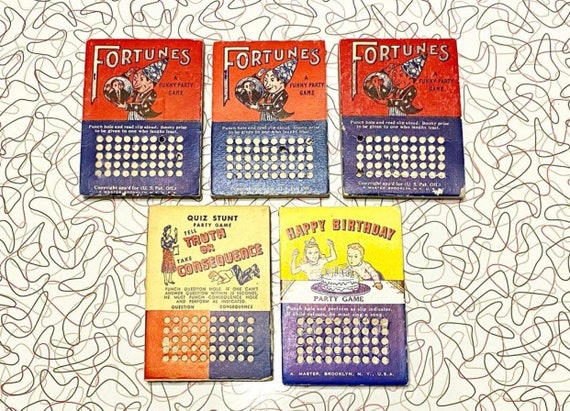 You Choose One Vintage Punch Card Games Fortunes Truth or | Etsy