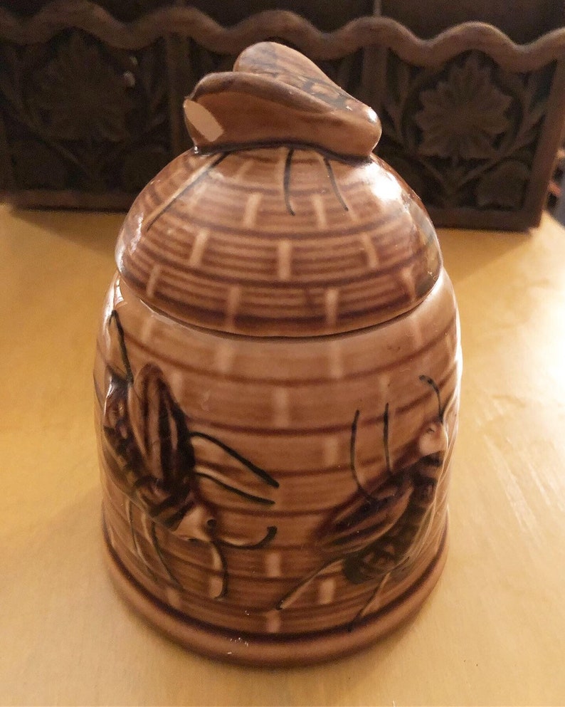 Vintage Beehive Honey Pot - Etsy
