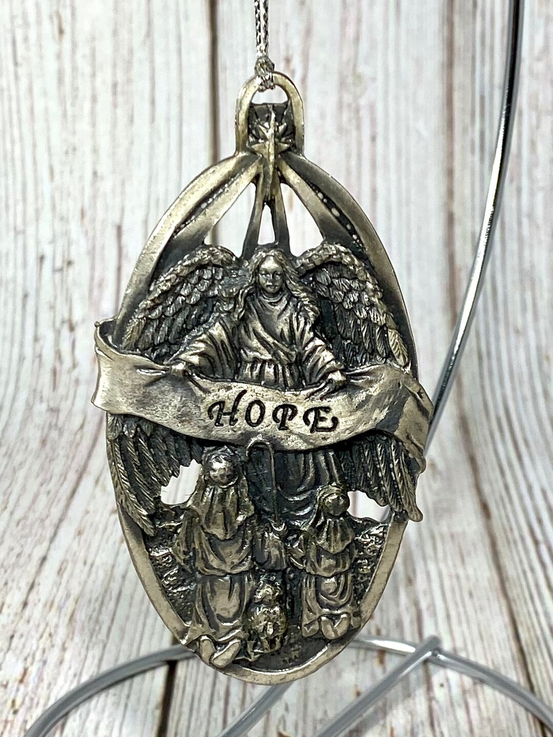 Vintage 1994 Hope Ornament Faith Angel Prayer Pewter Christmas Tree - Etsy