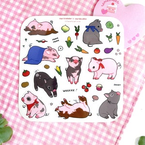 Farm Pigs 5x5" Sticker Sheet - Etsy