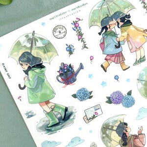 Rainy Day Clear 6x6" Sticker Sheet - Etsy