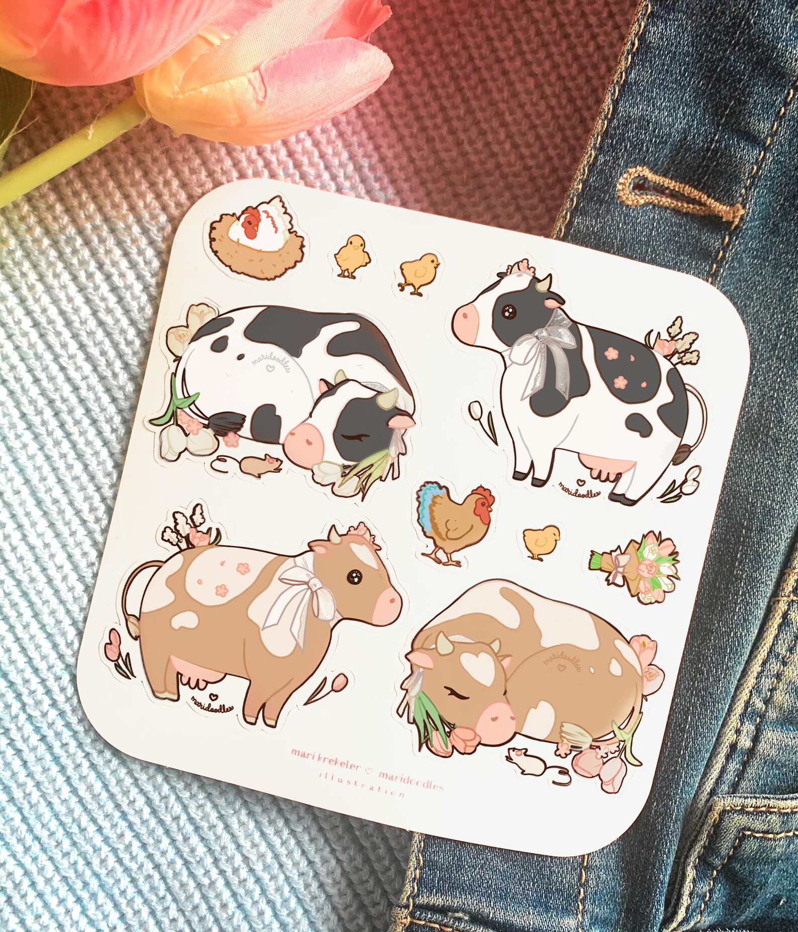 Cows 5 X5 Sticker Sheet - Etsy