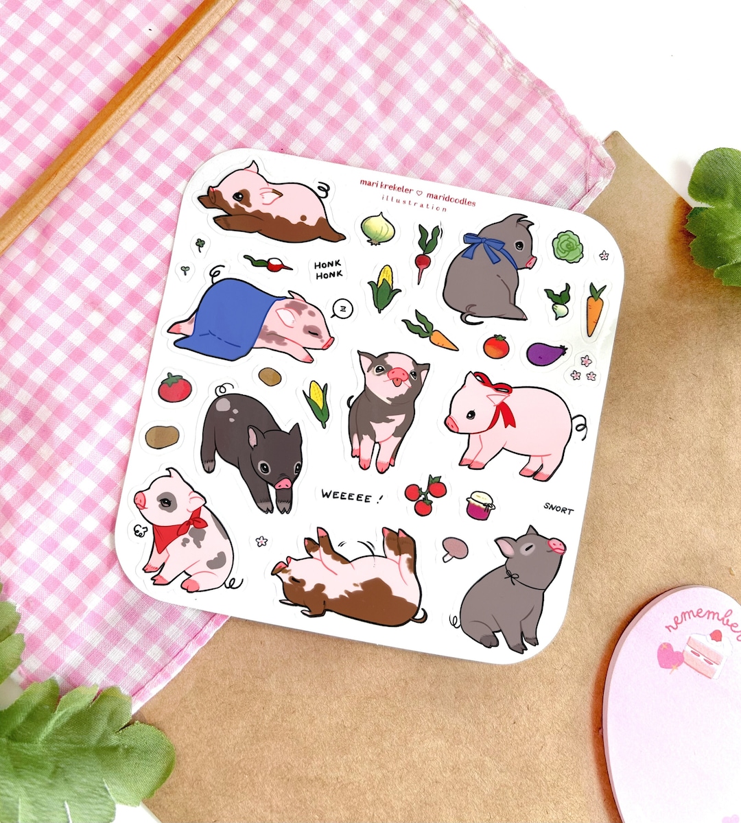 Farm Pigs 5x5" Sticker Sheet - Etsy