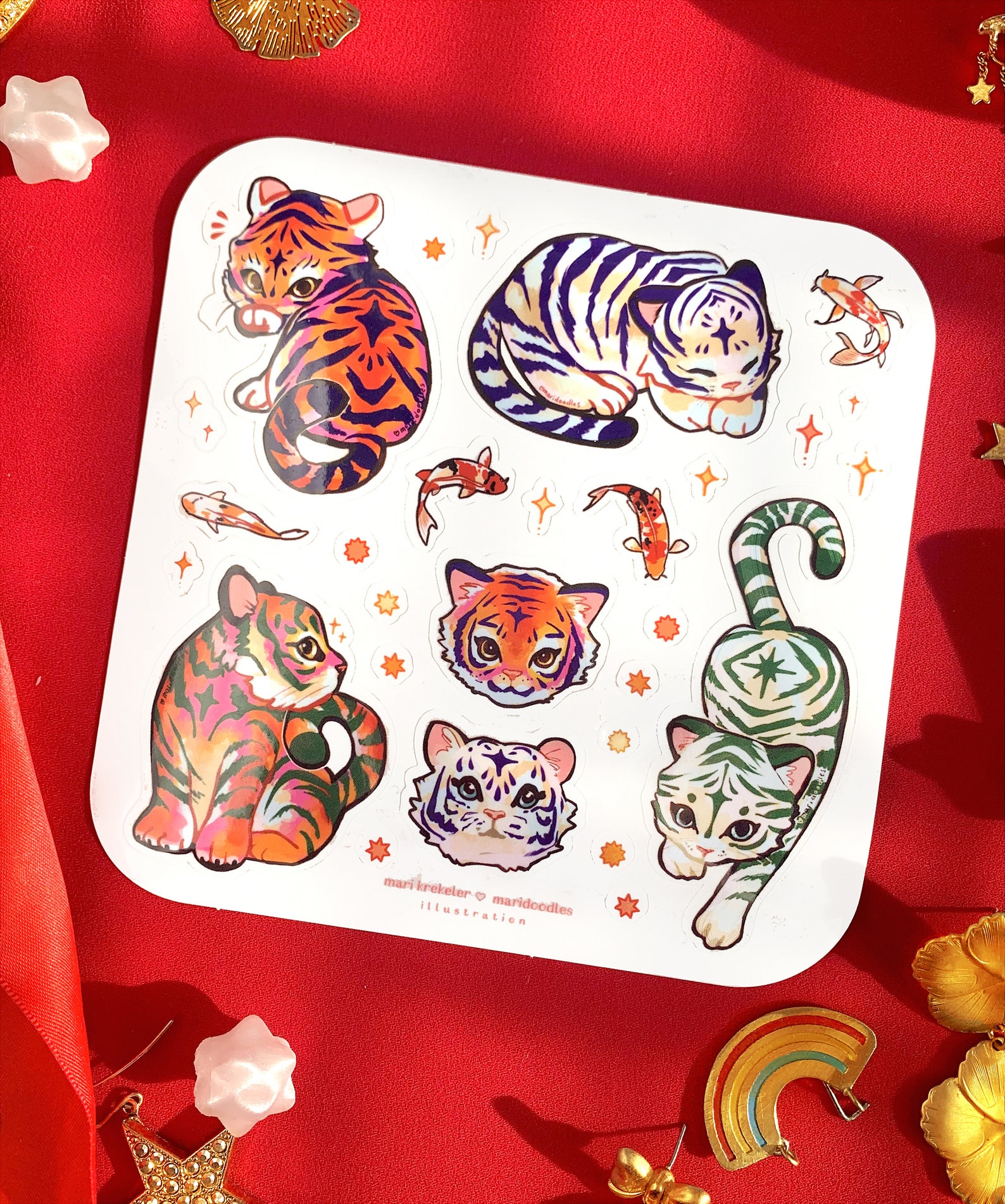 Tigers 5x5 Sticker Sheet | Etsy