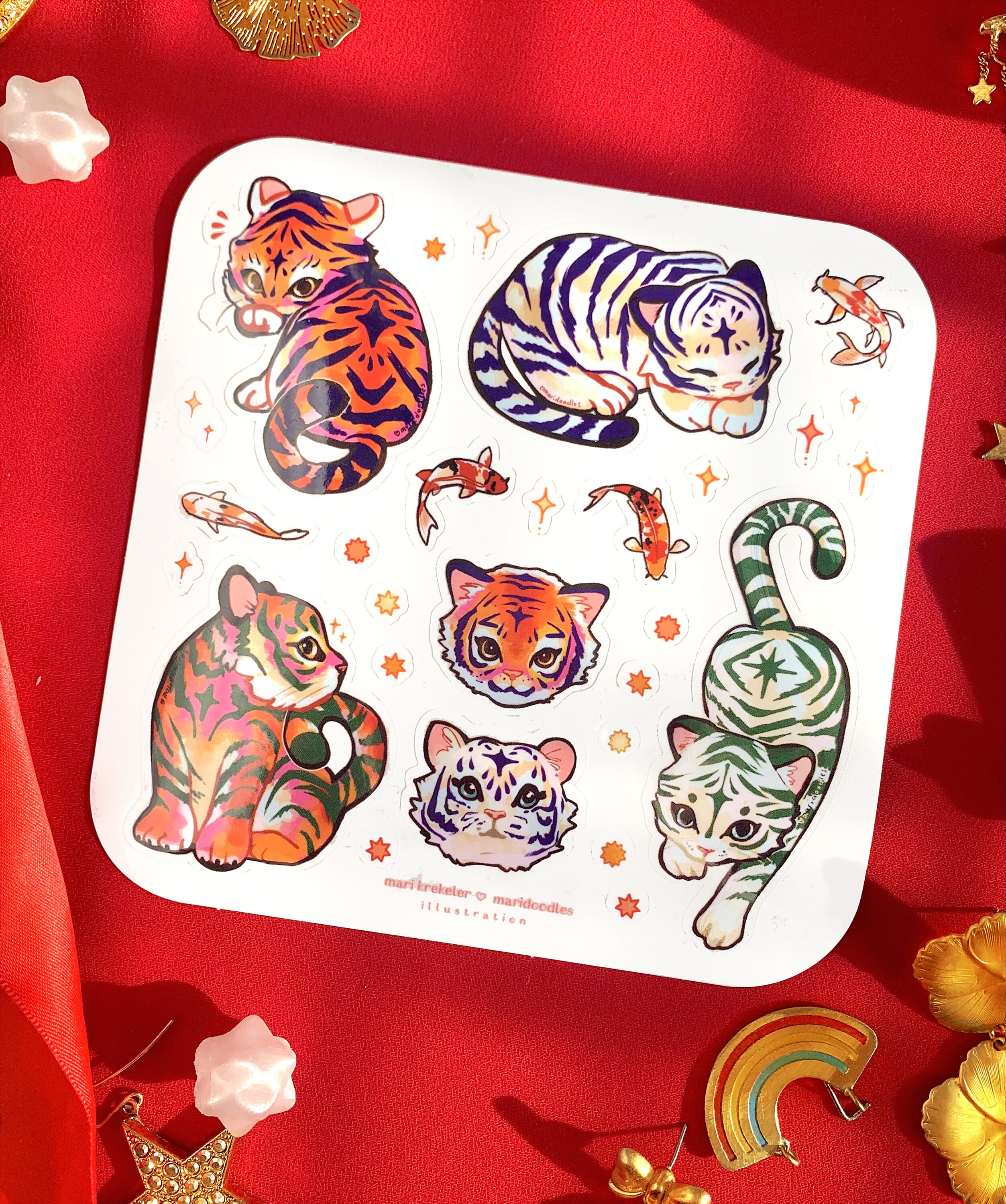 Tigers 5x5 Sticker Sheet | Etsy