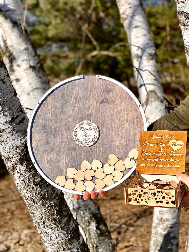 Circle Shape Wedding Guest Book Alternative Wedding Guest - Etsy