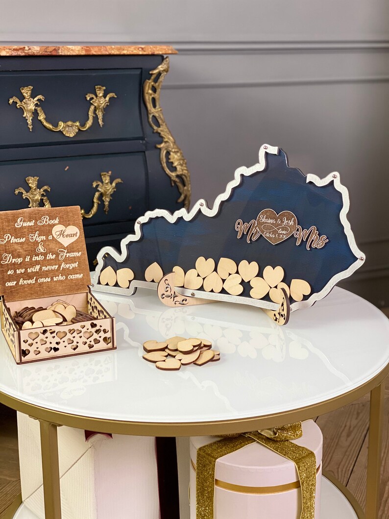 Kentucky Shape Wedding Guest Book Alternative Wedding Guest - Etsy