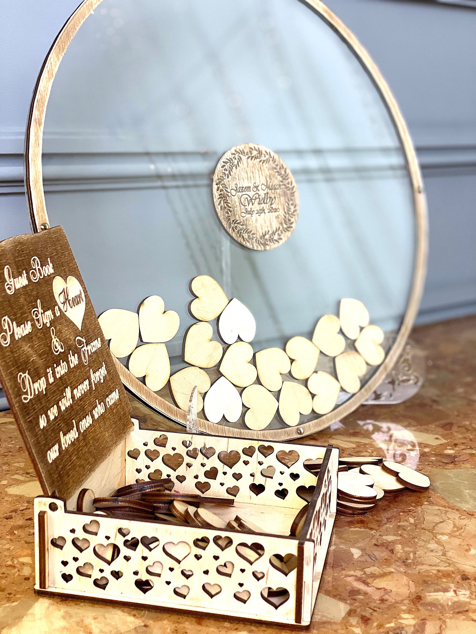 Circle Shape Wedding Guest Book Alternative Wedding Guest - Etsy