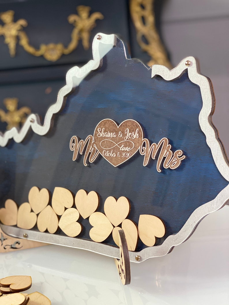 Kentucky Shape Wedding Guest Book Alternative Wedding Guest - Etsy